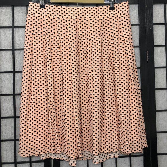 Talbots | Skirts | Pink Pleated Talbots Skirt 2 Xl Black Squares Cute ...